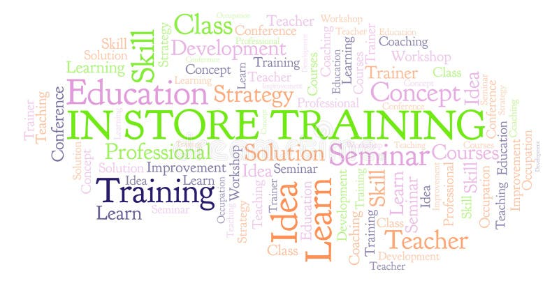 In Store Training Word Cloud. Stock Illustration - Illustration of ...