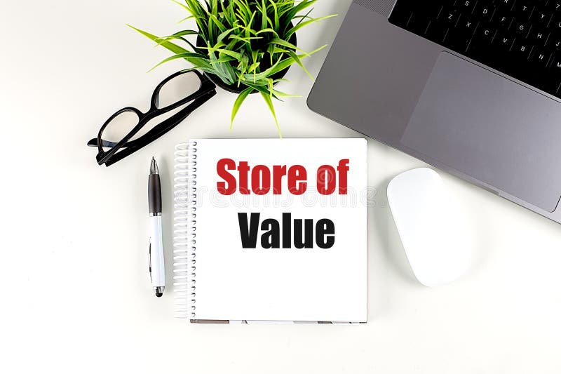 Store of Value Concept with Calculator, Financial Data Sheets, Notepad ...