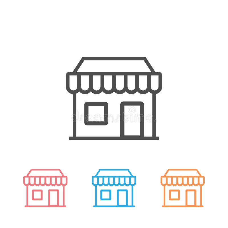 Store Vector Graphics Outline Icon Illustration Set Stock Vector ...