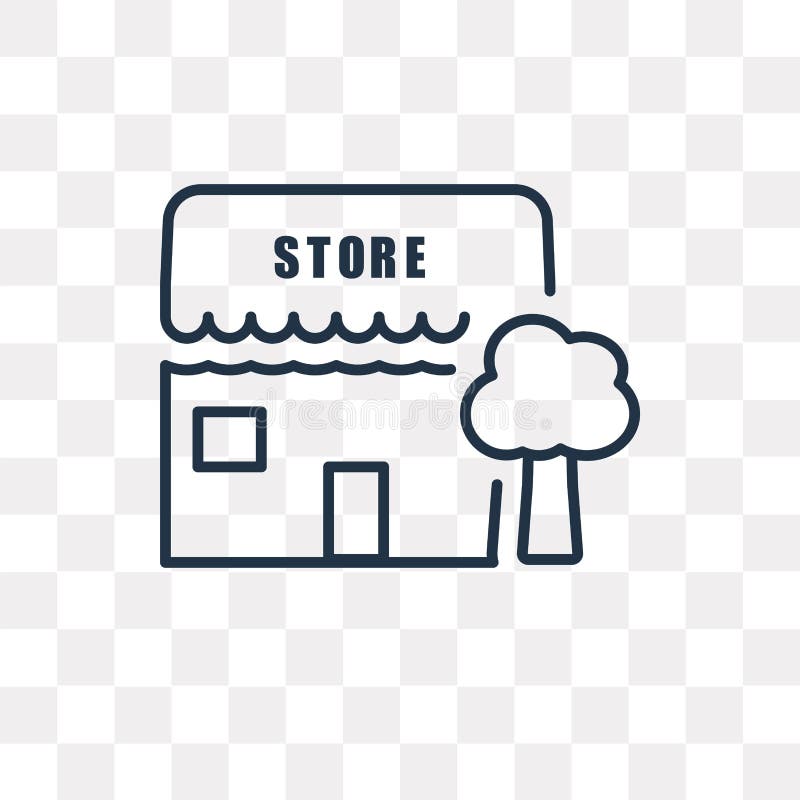 Store Vector Icon Isolated on Transparent Background, Linear Store ...