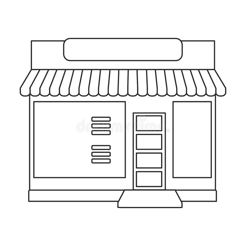 Store Vector Icon.Outline Vector Icon Isolated on White Background ...