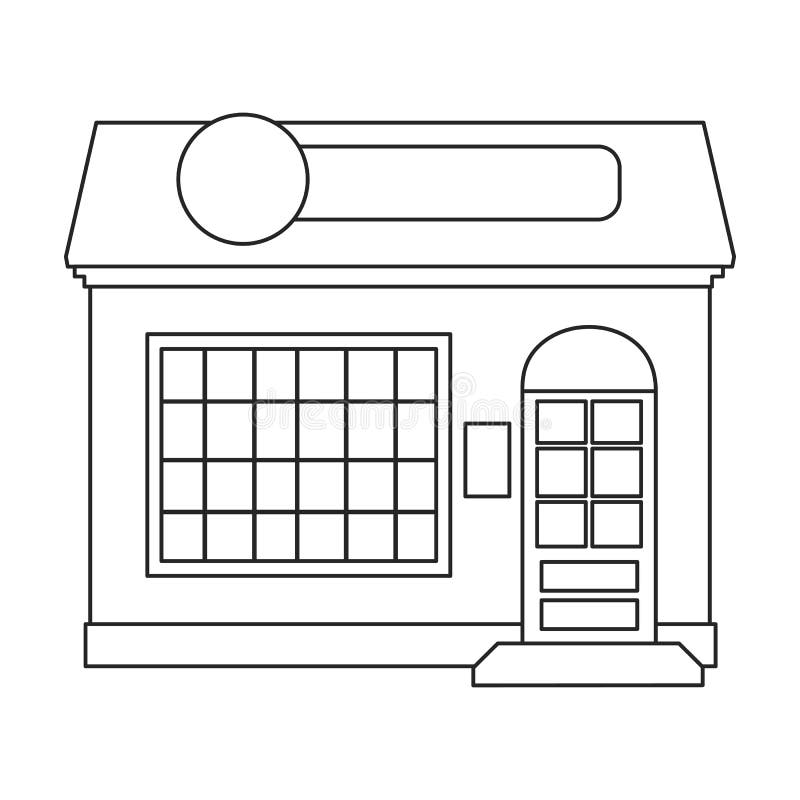 Facade Store Vector Cartoon Set Icon. Vector Illustration Storefront on ...