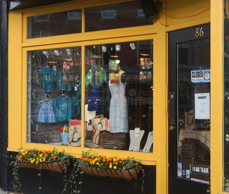 Store Window, New London editorial stock image. Image of texture - 94890384