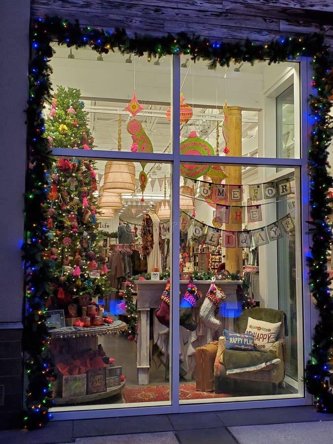 Store Windows with Christmas Decorations and Displays Editorial Image ...