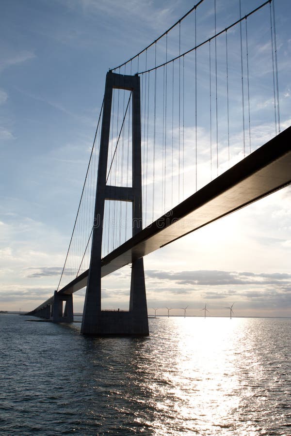 Storebaelt Suspension Bridge Stock Photo - Image of tower, zealand ...