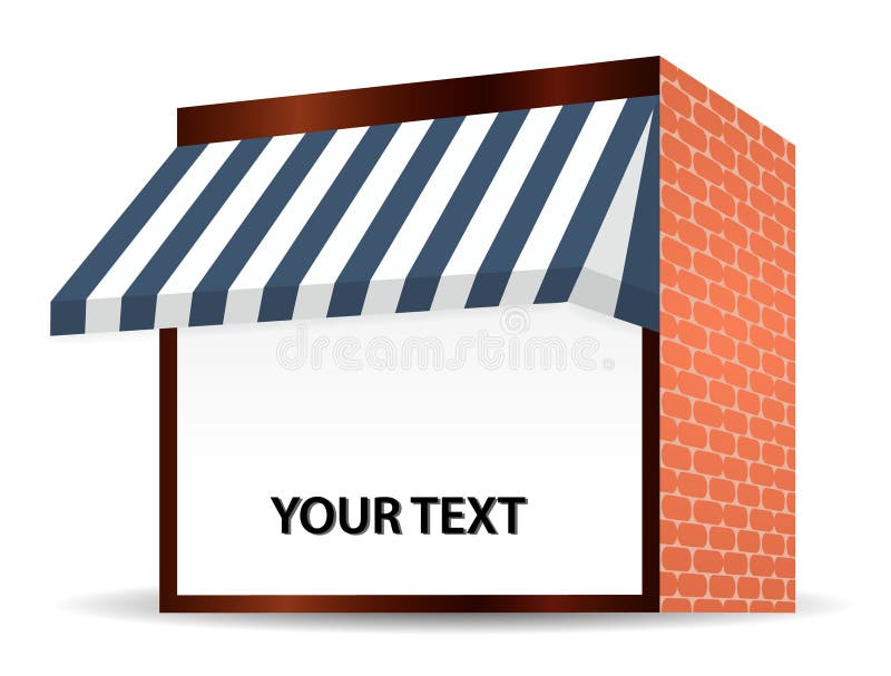 Storefront Awning in blue stock vector. Illustration of rectangle ...