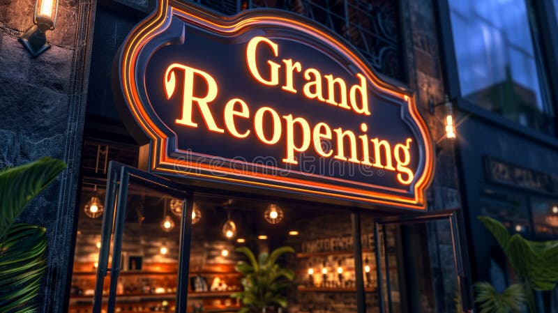 Storefront Banner: Grand Reopening - AI Generated Stock Illustration ...