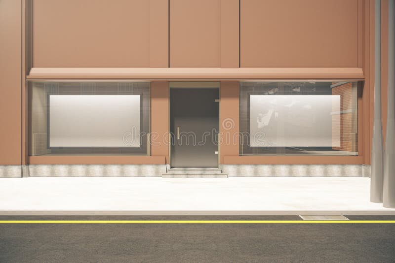Storefront with billboards stock illustration. Illustration of panel ...