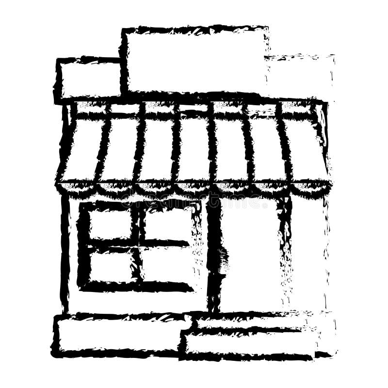 Storefront Building Shop Facade Front View Stock Vector - Illustration ...