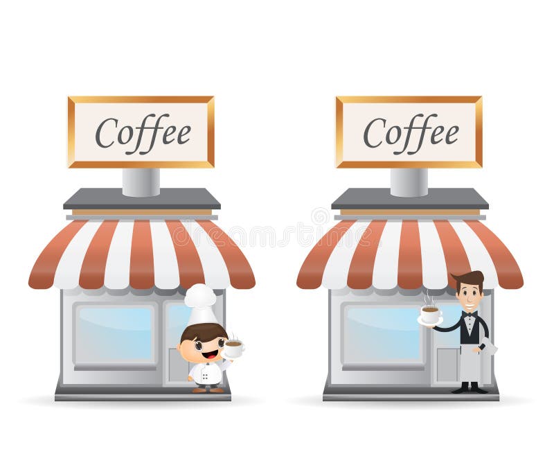 Storefront coffee stock vector. Illustration of sign - 57672140