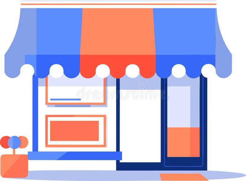 Storefront Facade for Online Stores in UX UI Flat Style Stock Vector ...