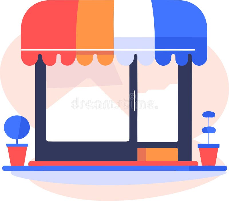 Storefront Facade for Online Stores in UX UI Flat Style Stock Vector ...