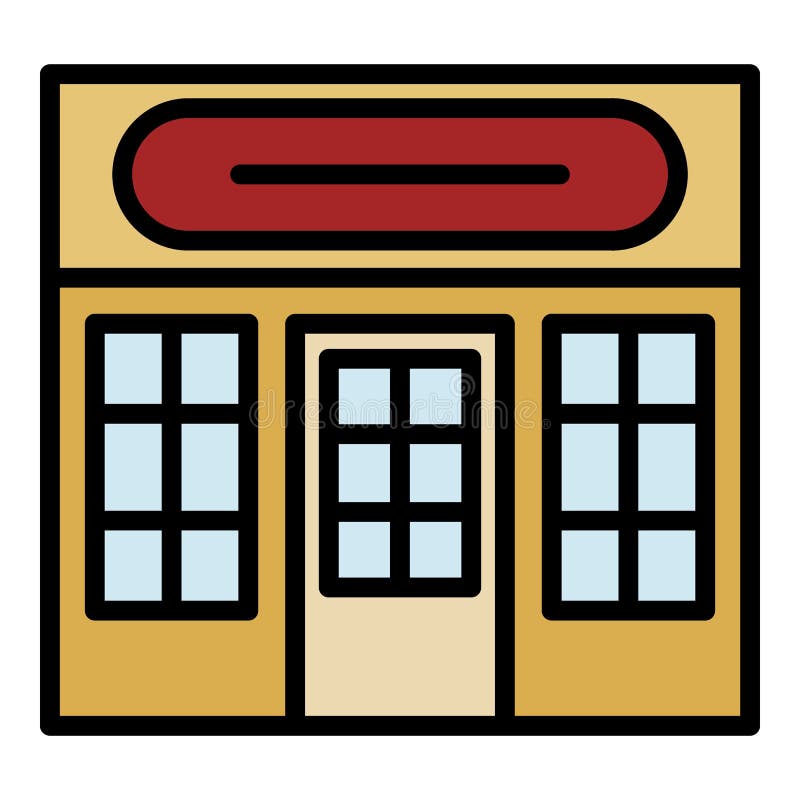 Storefront Icon Color Outline Vector Stock Vector - Illustration of ...