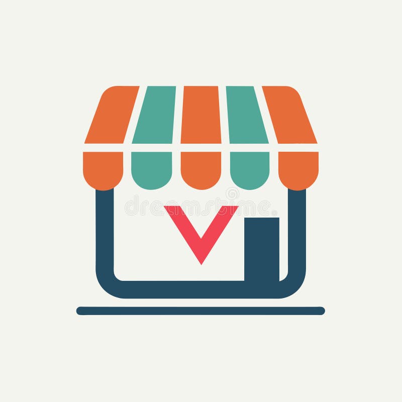 A Storefront Logo Featuring a Check Mark Symbol, Symbolizing Verified ...