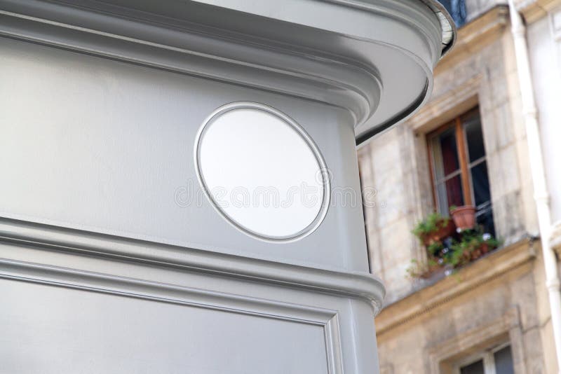 Storefront on a Shop Corner Mockup. Empty Store Brand Signboard Frame ...
