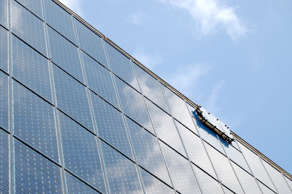 Storefront with Solar Panels Stock Photo - Image of solar, light: 8079394