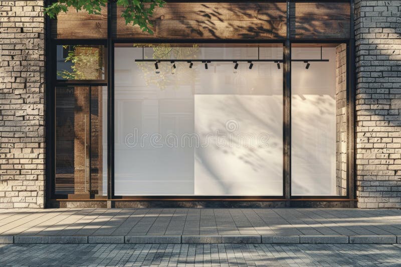 A Storefront Window with a Blank Sign, Suitable for Use As a ...