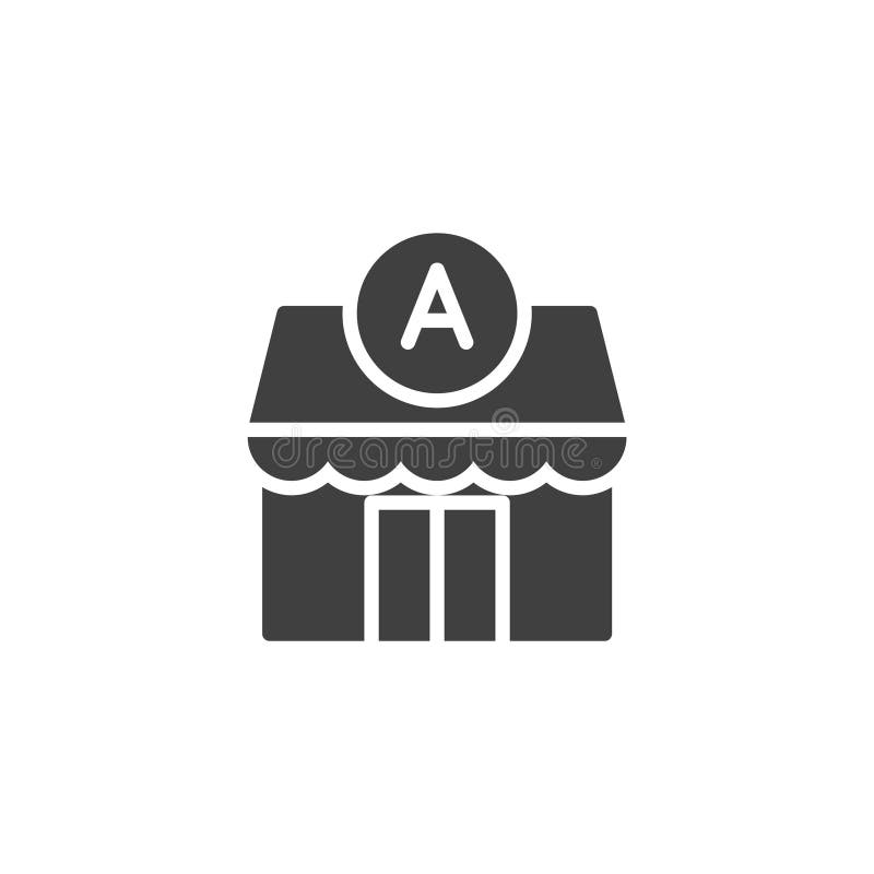 Storefront with an "a" Symbol Vector Icon Stock Illustration ...