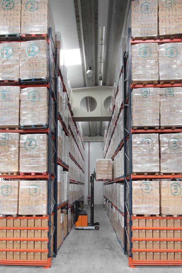 Inside a warehouse stock image. Image of selector, electric - 12323911