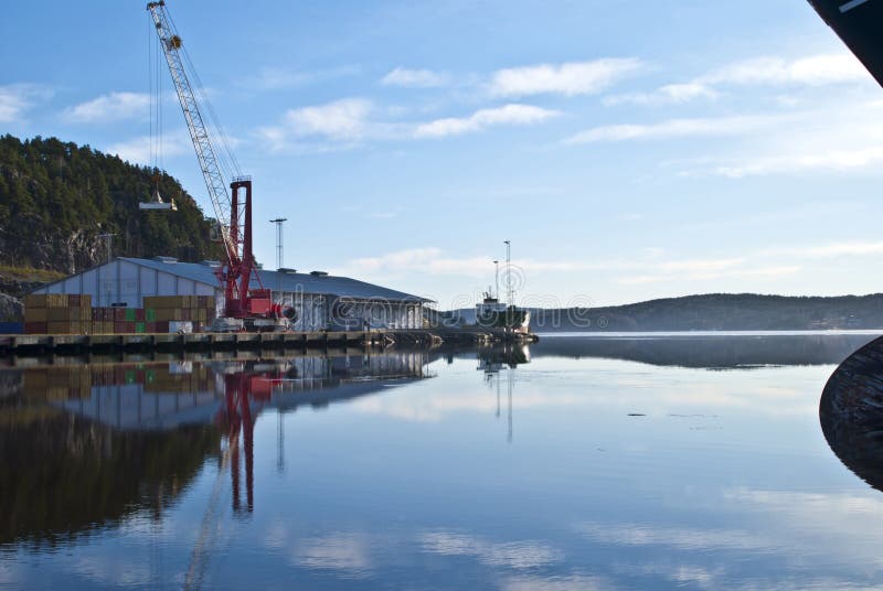 Storehouse and Container Port. Stock Photo - Image of winter, date ...