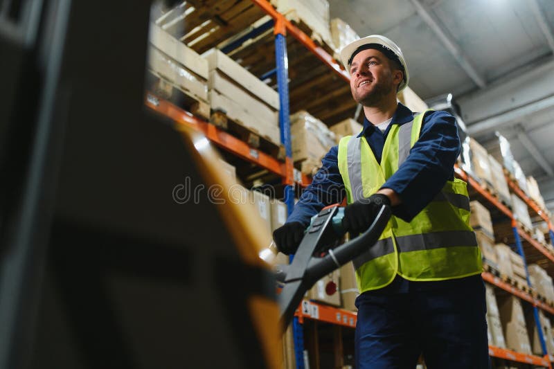 Storehouse Manager Supervising the Lift Truck Operator Stock Image ...