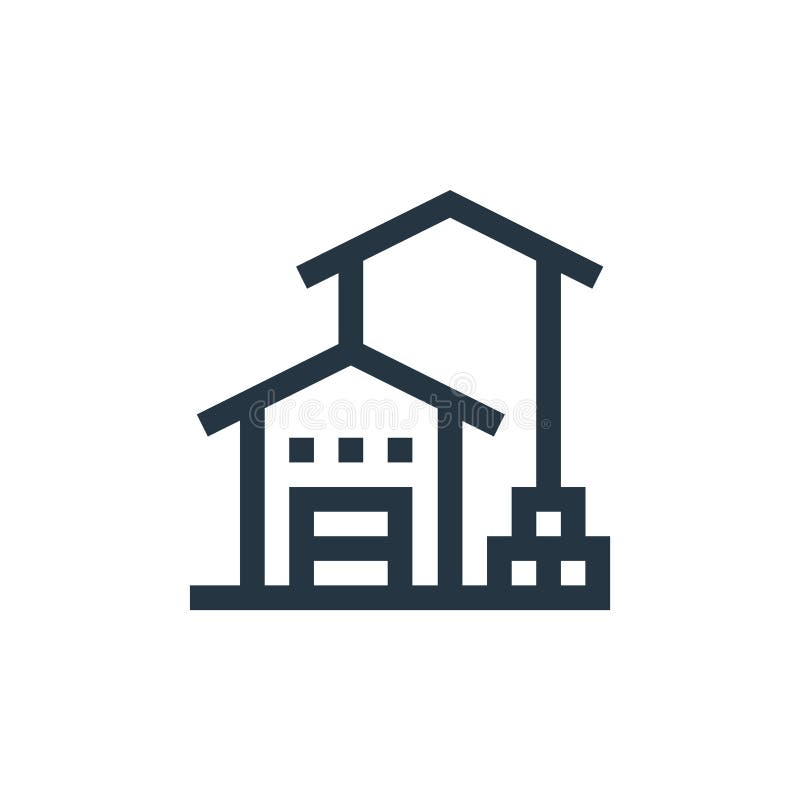 Outline Storehouse Vector Icon. Isolated Black Simple Line Element ...
