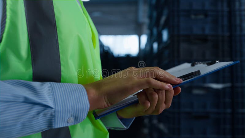 Storekeeper Counting Boxes Checking Supply Shipping Process Hands ...