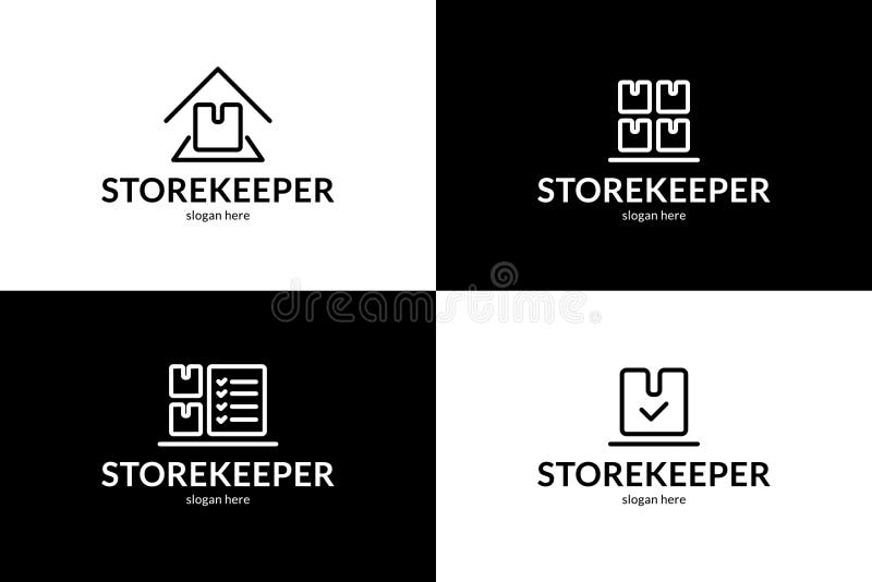 Storekeeper logo set stock vector. Illustration of clerk - 247211490