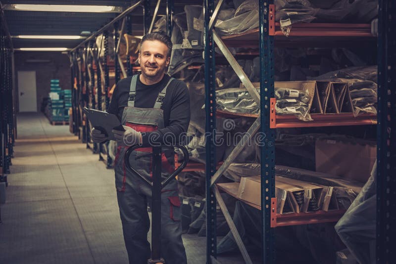 Storekeeper with Manual Pick List on a Warehouse Stock Photo - Image of ...