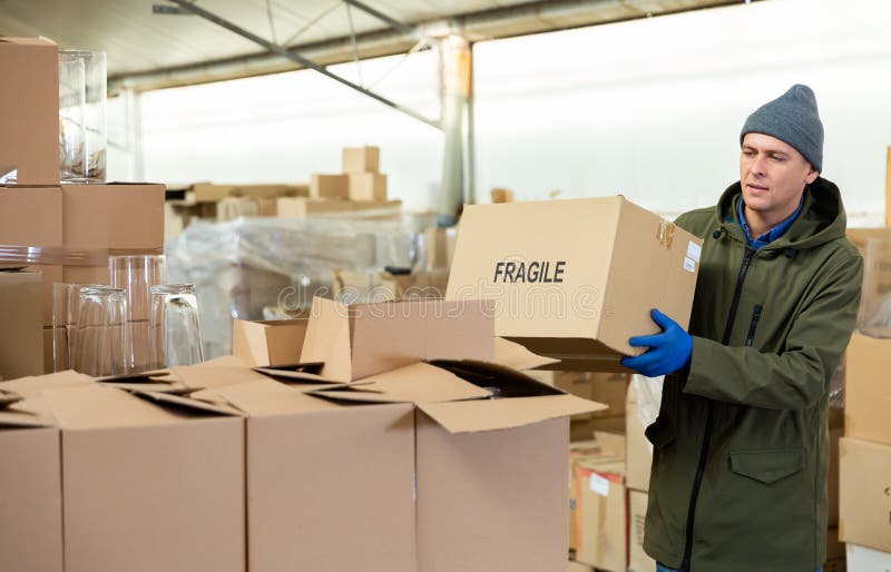 Storekeeper Stacking Pasteboard Box Storehouse Stock Photos - Free ...