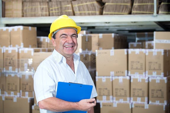 Storekeeper at Work in Warehouse Stock Image - Image of storekeeper ...