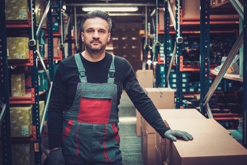 Storekeeper Working in a Warehouse Stock Photo - Image of delivering ...