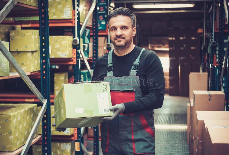 Storekeeper Working in a Warehouse Stock Photo - Image of delivering ...