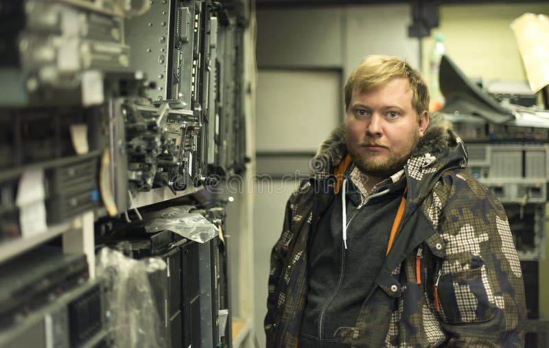 The Storeman. Portrait of Shelving Stock Photo - Image of parts ...