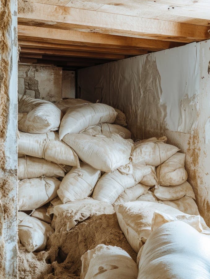 Storeroom with Packed Sacks of Grain Stock Image - Image of commodities ...