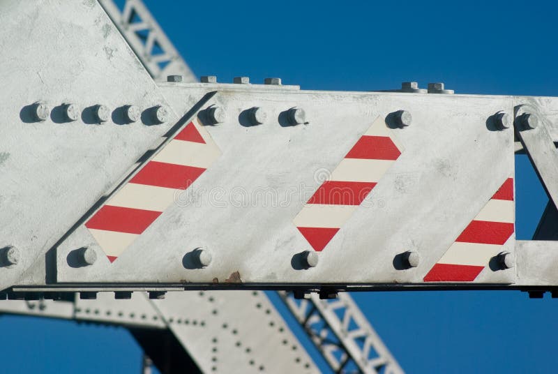 Storey Bridge Warning Marks Stock Photo - Image of steel, reflective ...