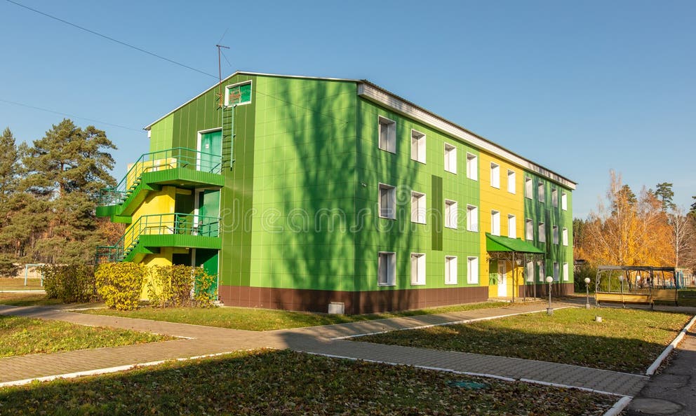 Storey Green Building in the Forest Stock Photo - Image of outdoor ...