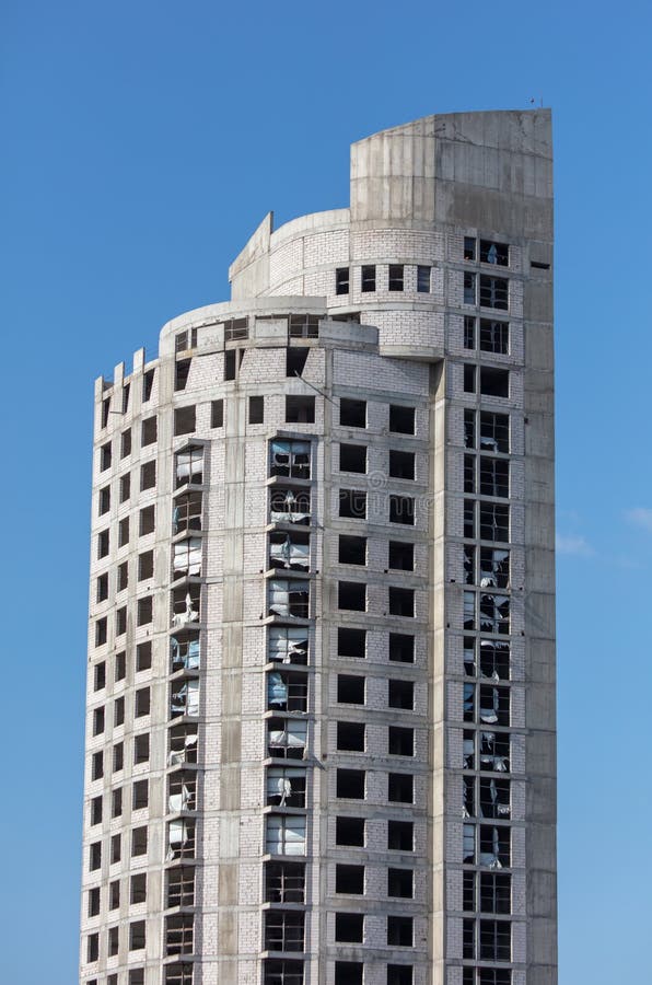 Storey Unfinished House Against the Blue Sky Stock Image - Image of ...
