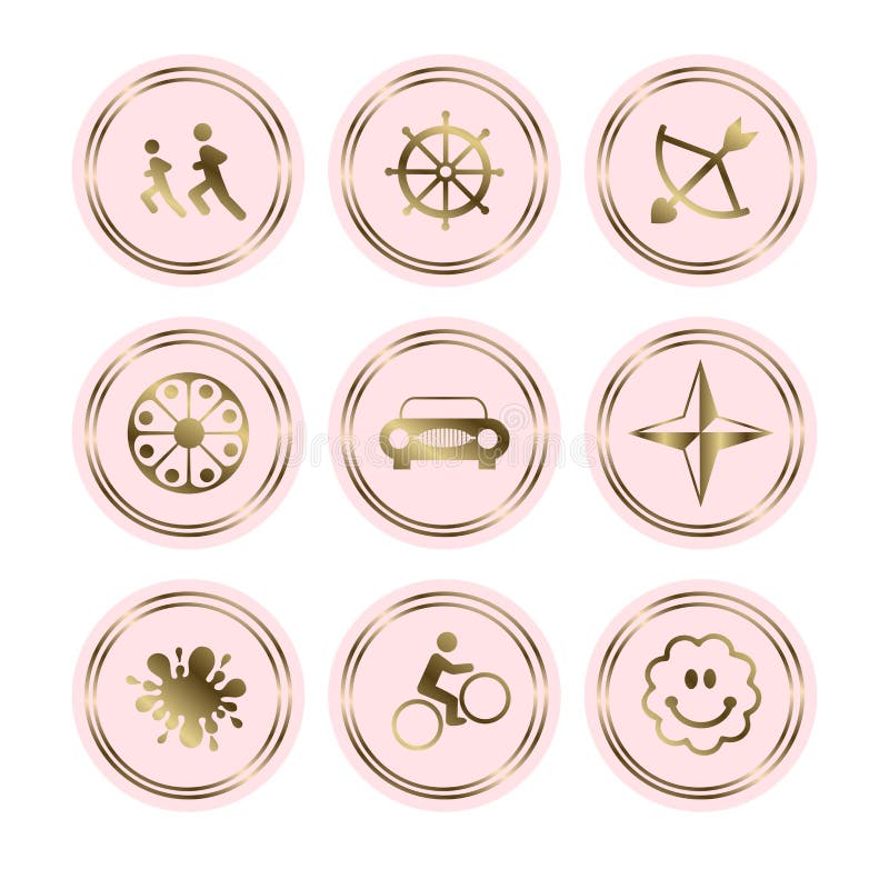 Stories Covers Icons Internet Pastel Theme Stock Vector - Illustration ...