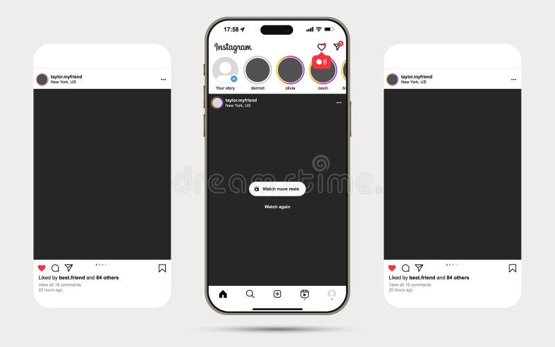 Stories Front View Iphone 15 Pro Max Natural Titanium Mockup Set with ...