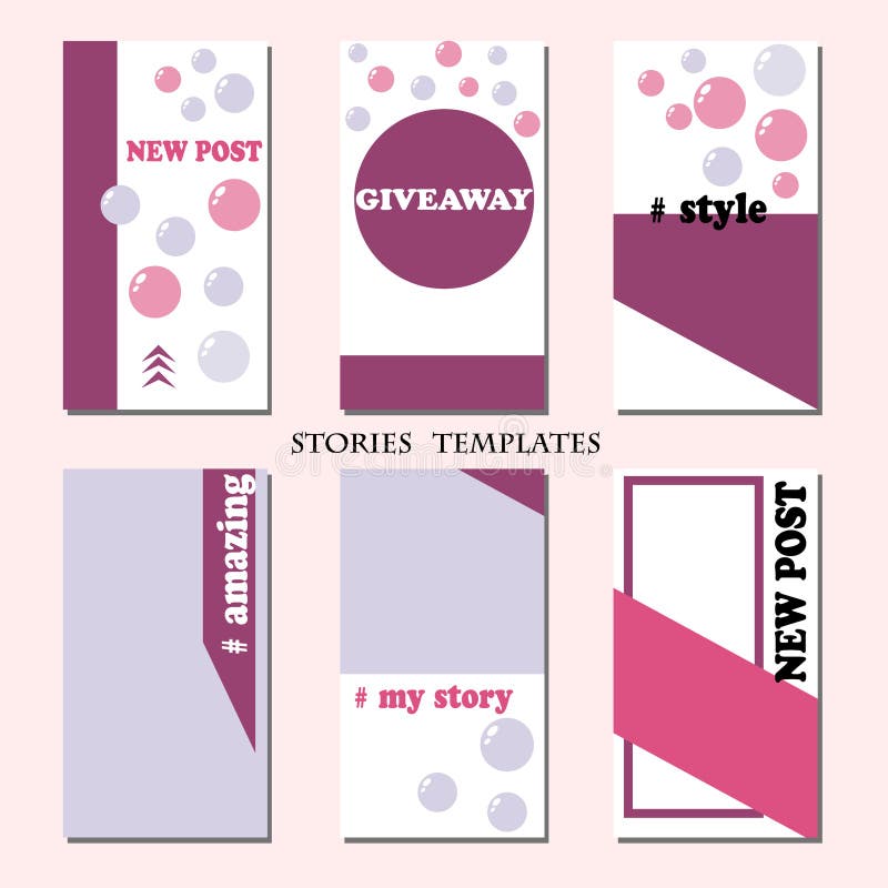 Stories Template. Vector Editable Layout for Social Networks Stock ...