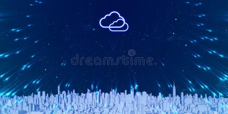 Storing Data in the Cloud Big City Filled with Tall Buildings Internet ...