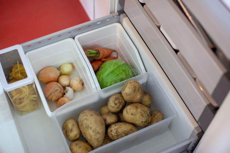 Storing Vegetables in the Kitchen. Stock Photo - Image of space ...