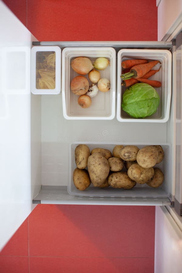 Storing Vegetables in the Kitchen. Stock Image - Image of fold, kitchen ...