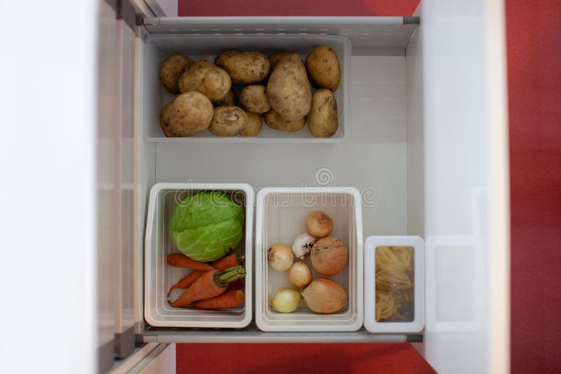 Storing Vegetables in the Kitchen. Stock Image - Image of storing ...
