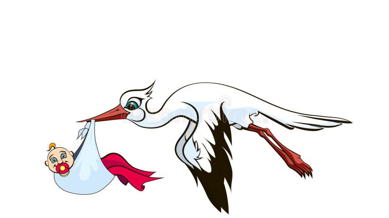 Stork and Baby (seamless Loop) Stock Video - Video of bird, beak: 65388977