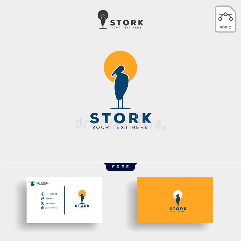 Stork Business Logo Template Creative Vector Illustration Stock Vector ...