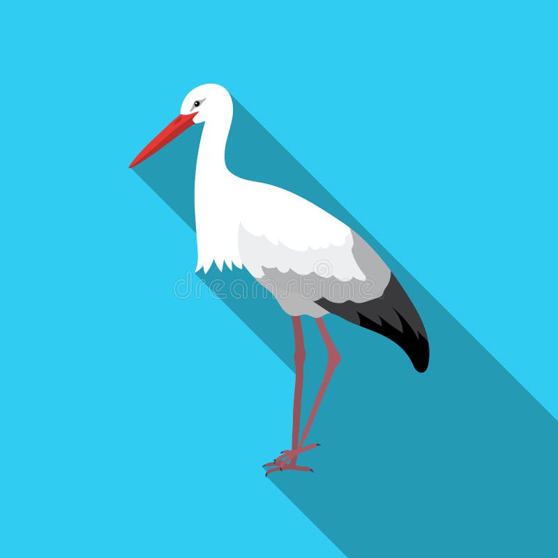 Stork Icon in Cartoon Style Isolated on White Background. Bird Symbol ...