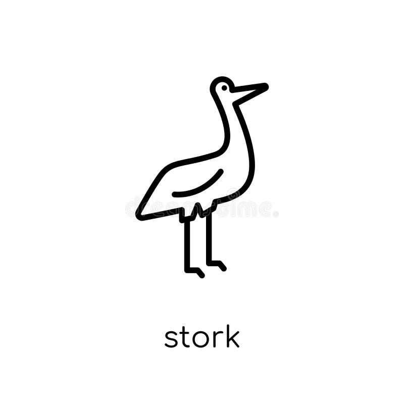 Stork Icon. Trendy Modern Flat Linear Vector Stork Icon on White Stock ...