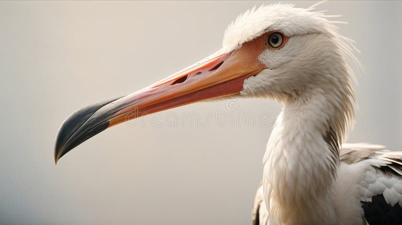 Stork Stands on a One Paw. Character on a White. Stock Illustration ...